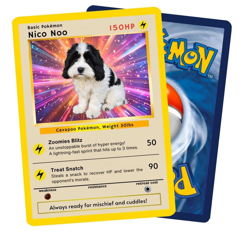 Custom Pet Pokémons Card - Etsy