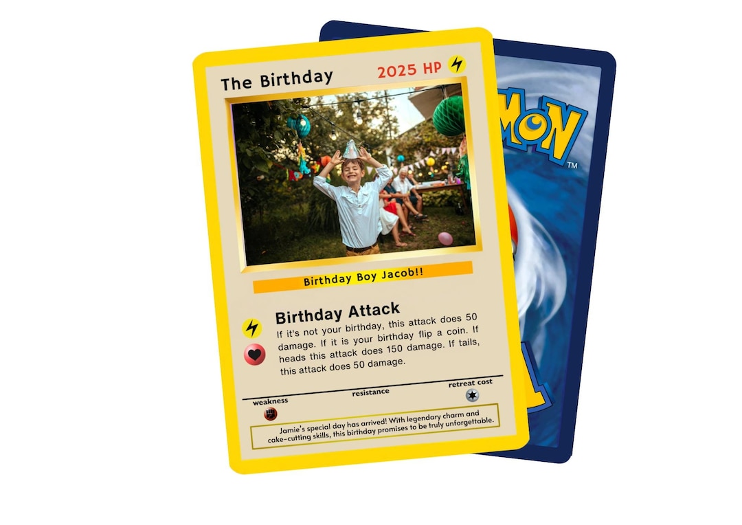 Custom Pokémon Birthday Card, Personalized Birthday Gift, Birthday ...