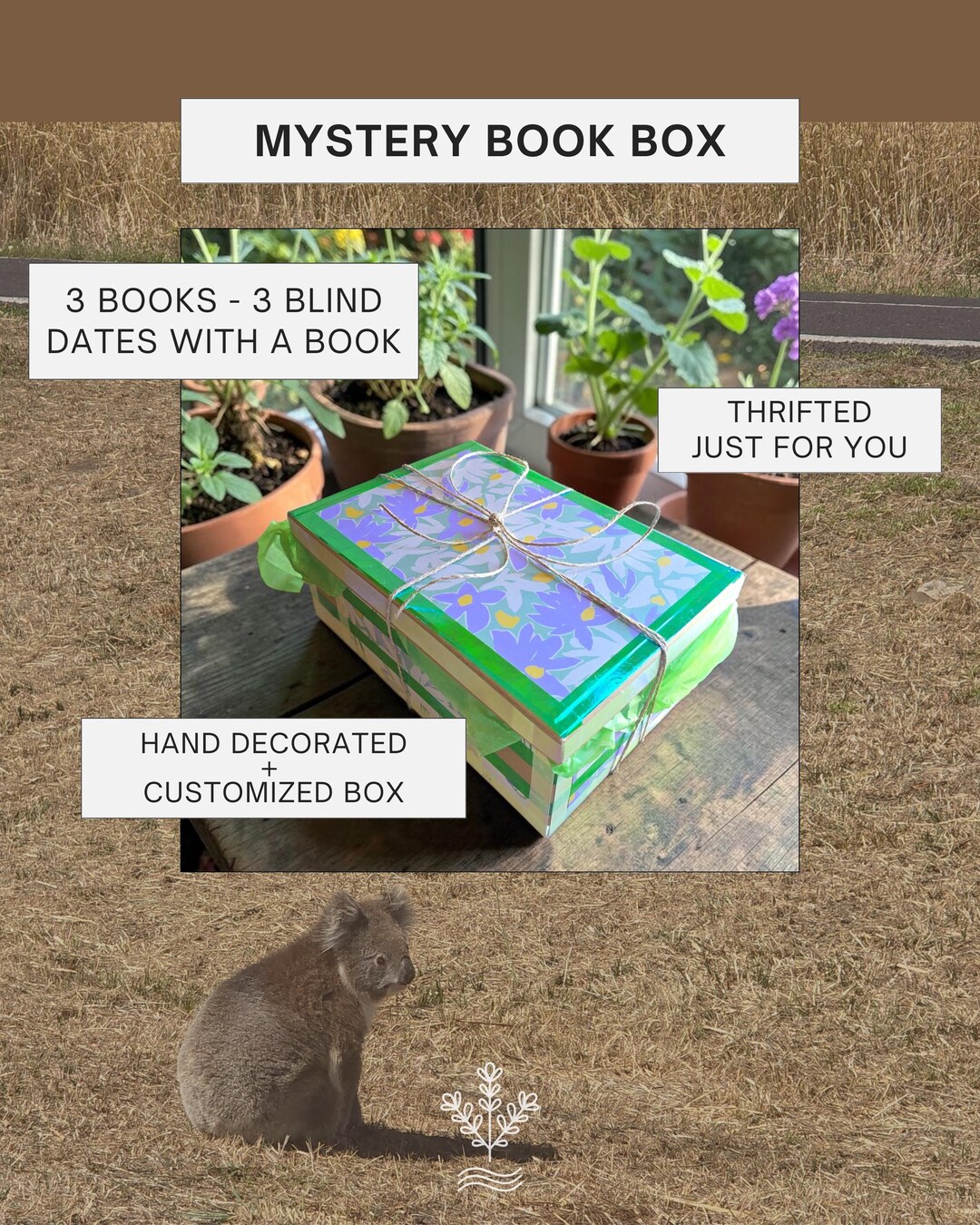 Personalized Mystery Book Box – 3 Thrifted Books, Handmade Accessories ...