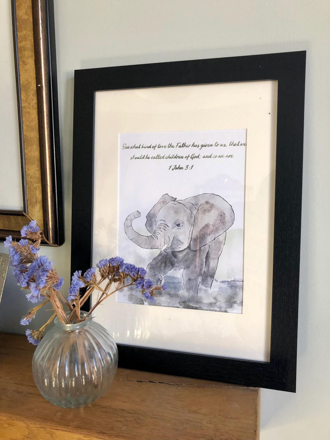 Elephant Watercolour Bible Verse Print A5 | Child’s Room Decoration ...