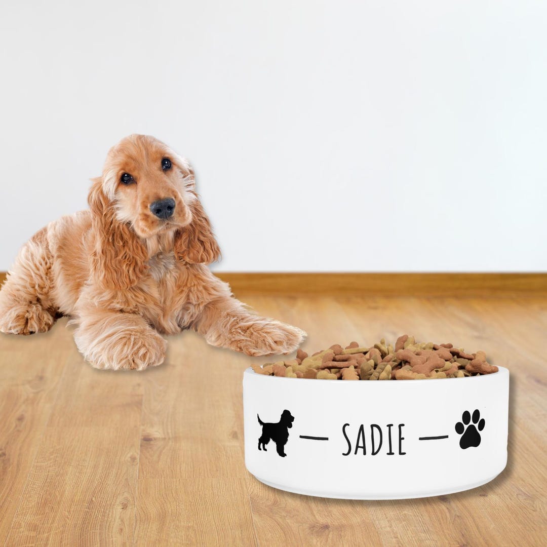 Personalized Cocker Spaniel Dog Bowl - Etsy