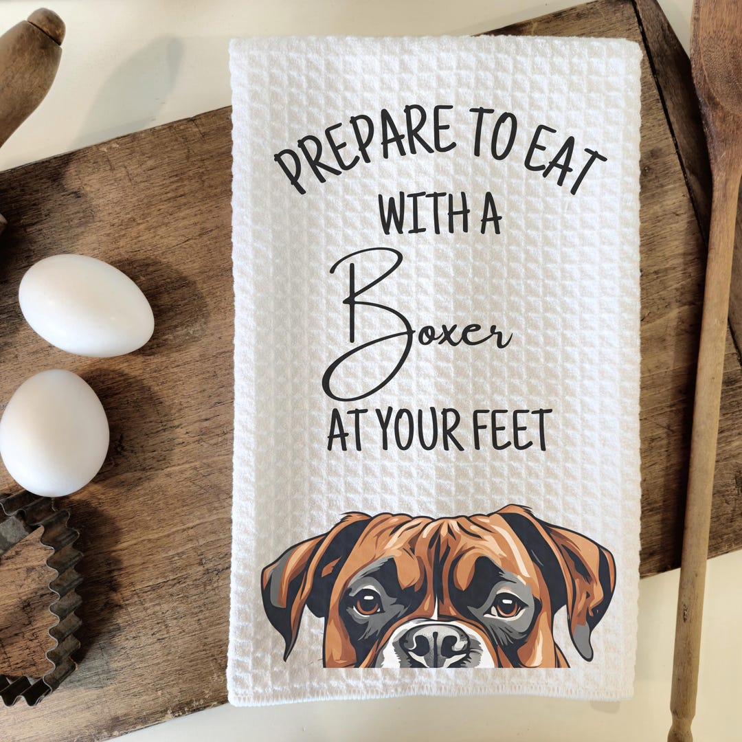 Boxer Kitchen Towel, Boxer Gift, Dog Kitchen Towel, Boxer Dog, Boxer ...