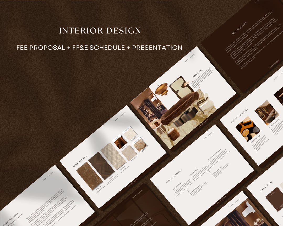 Interior Design Business Templates Bundle | Fee Proposal, FF&E Schedule ...