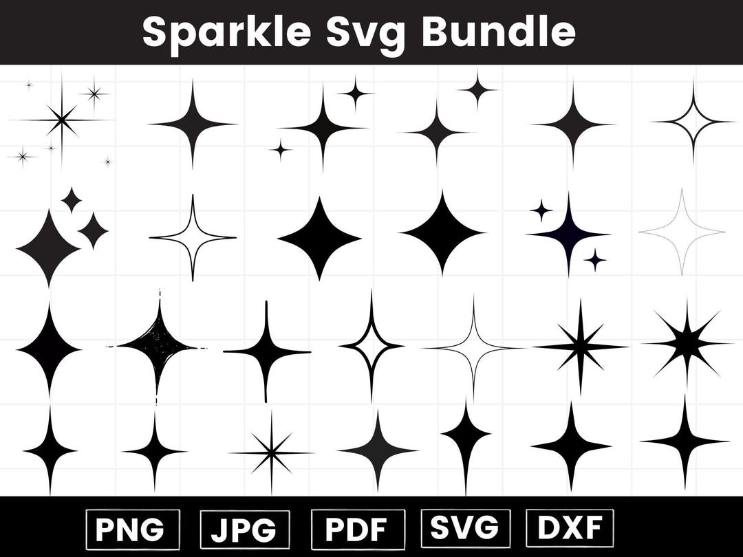 Sparkle Svg Bundle - Sparkle Png Bundle - Sparkle Clipart - Sparkle Star SVG Cut Files for ...