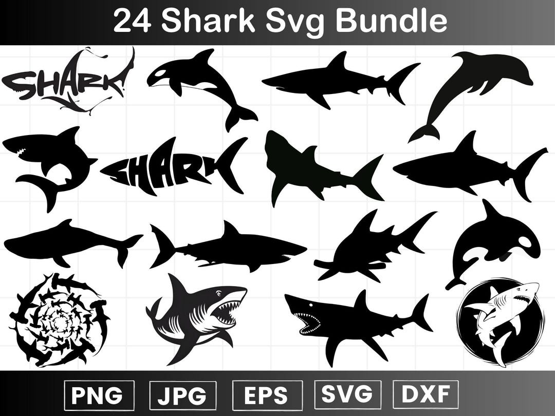 Shark Svg Bundle - Shark Png -sharks Svg -cute Shark Svg - Shark ...