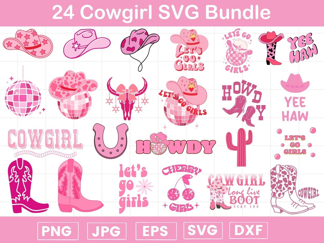Cowgirl SVG Bundle, Cowgirl Boots Svg, Cowgirl Hat Svg, Let's Go Girls ...