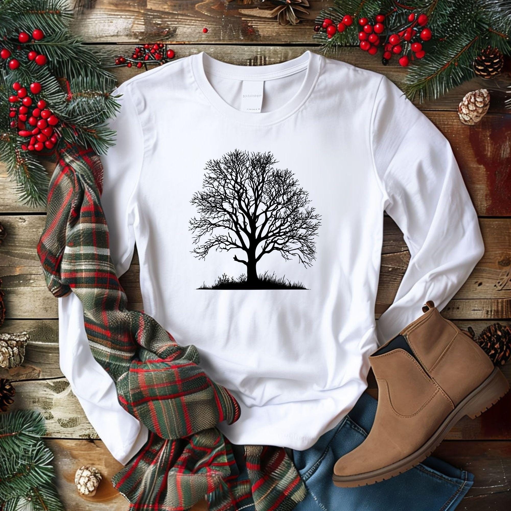 Bare Tree Svg Bundle, Leafless Tree Svg, Rustic Tree Svg, Tree Vector ...