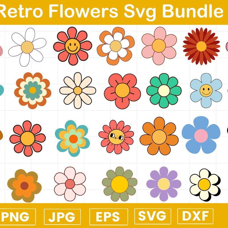 Flower Shapes Svg - Etsy