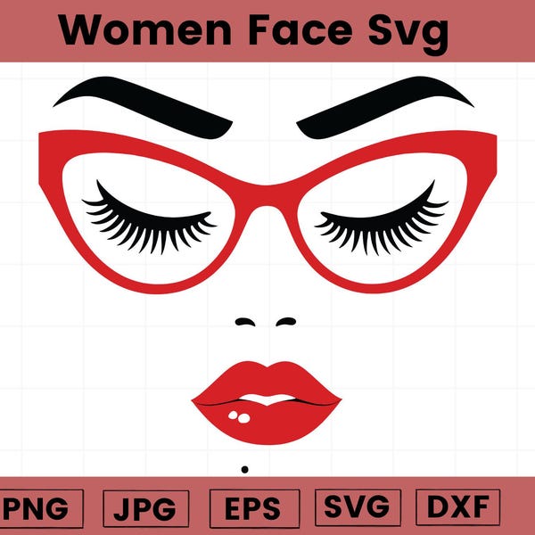 Woman Face Svg - Etsy
