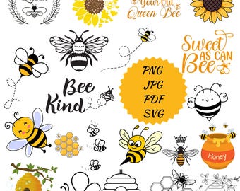 Bee Svg Png Bundle, Bee Png Bundle, Bee Cut Files, Honeycomb Svg, Svg ...