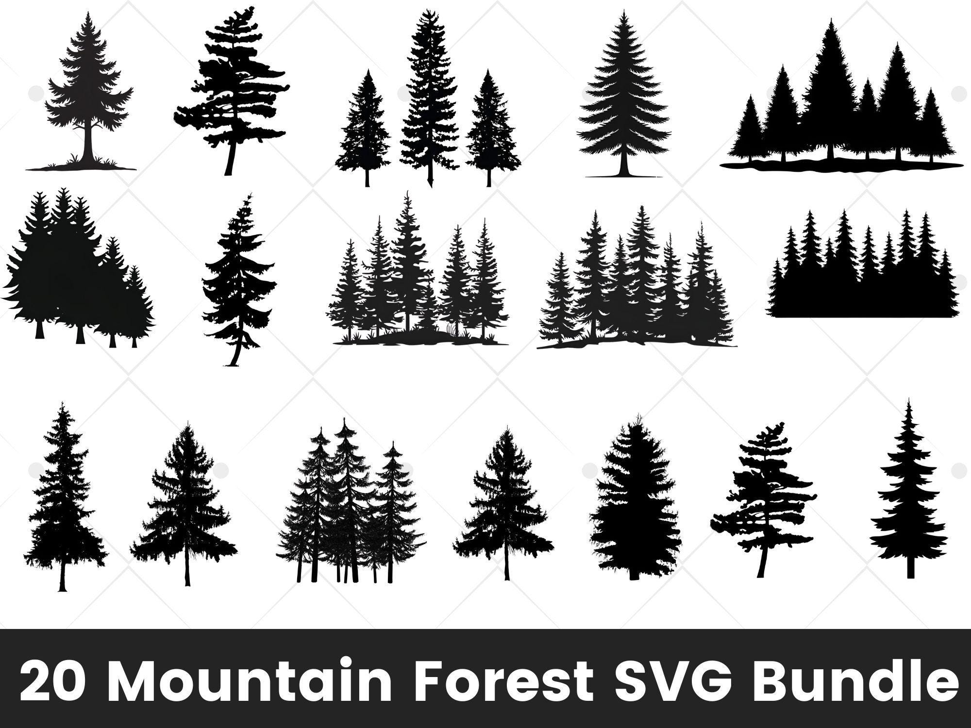 20 Mountain Forest Svg Bundle, Forest Tree Svg, Forest Svg, Palm Tree ...