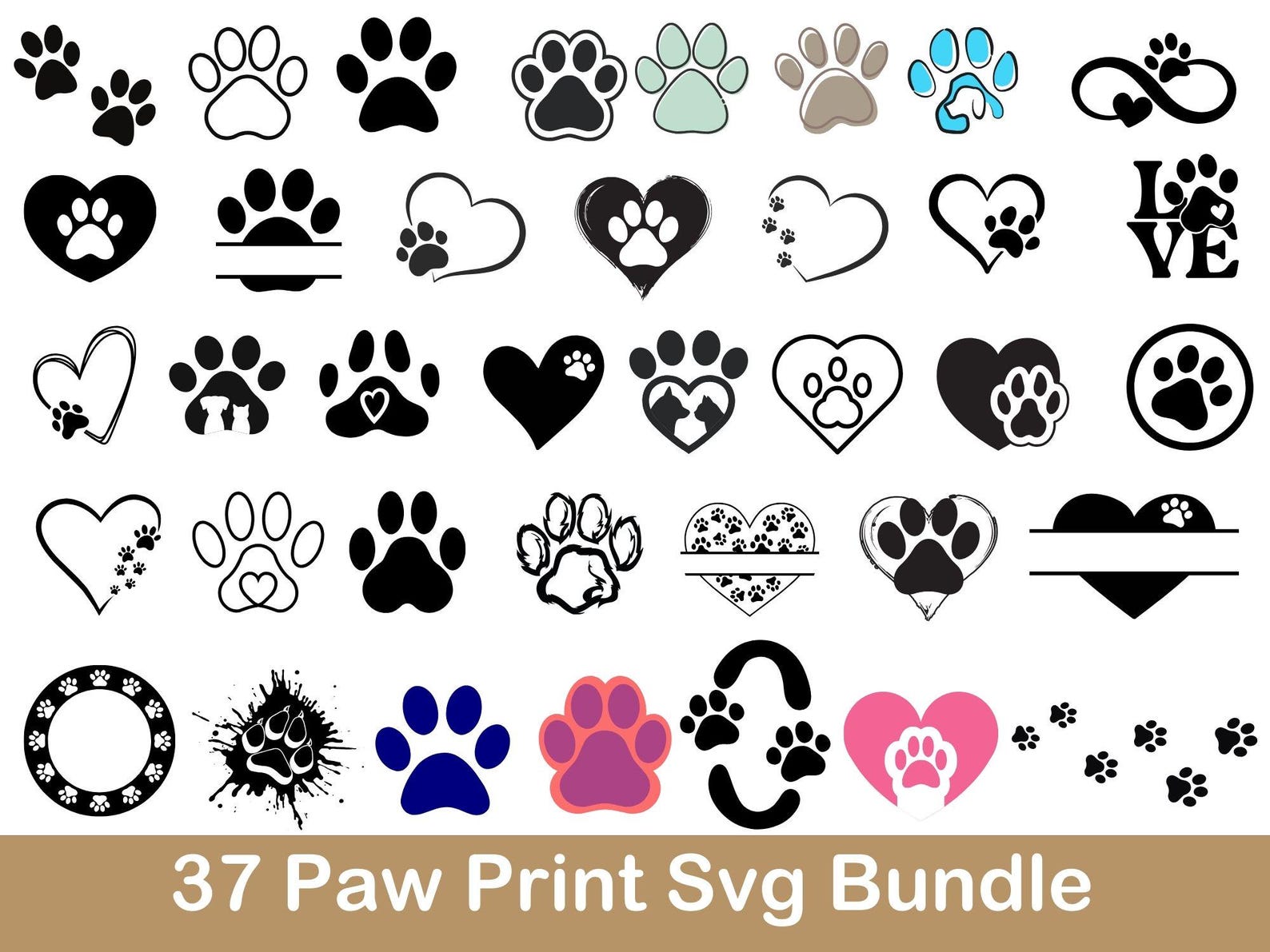 Paw Print Svg - Dog Paw Svg - Dog Svg - Paw Svg - Animal Paw Svg - Dog ...