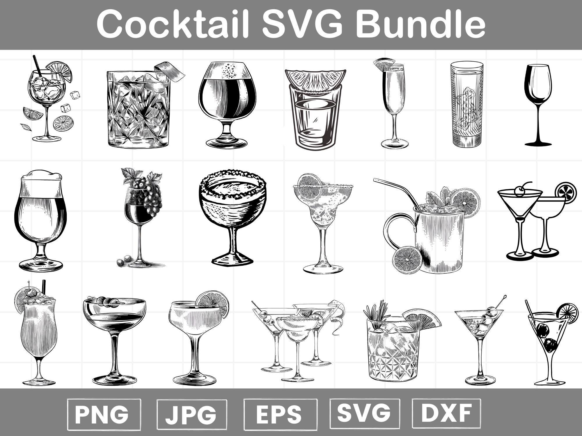 Cocktail SVG Bundle - Cocktail Vector - Cocktail Cut Files - Cocktails ...