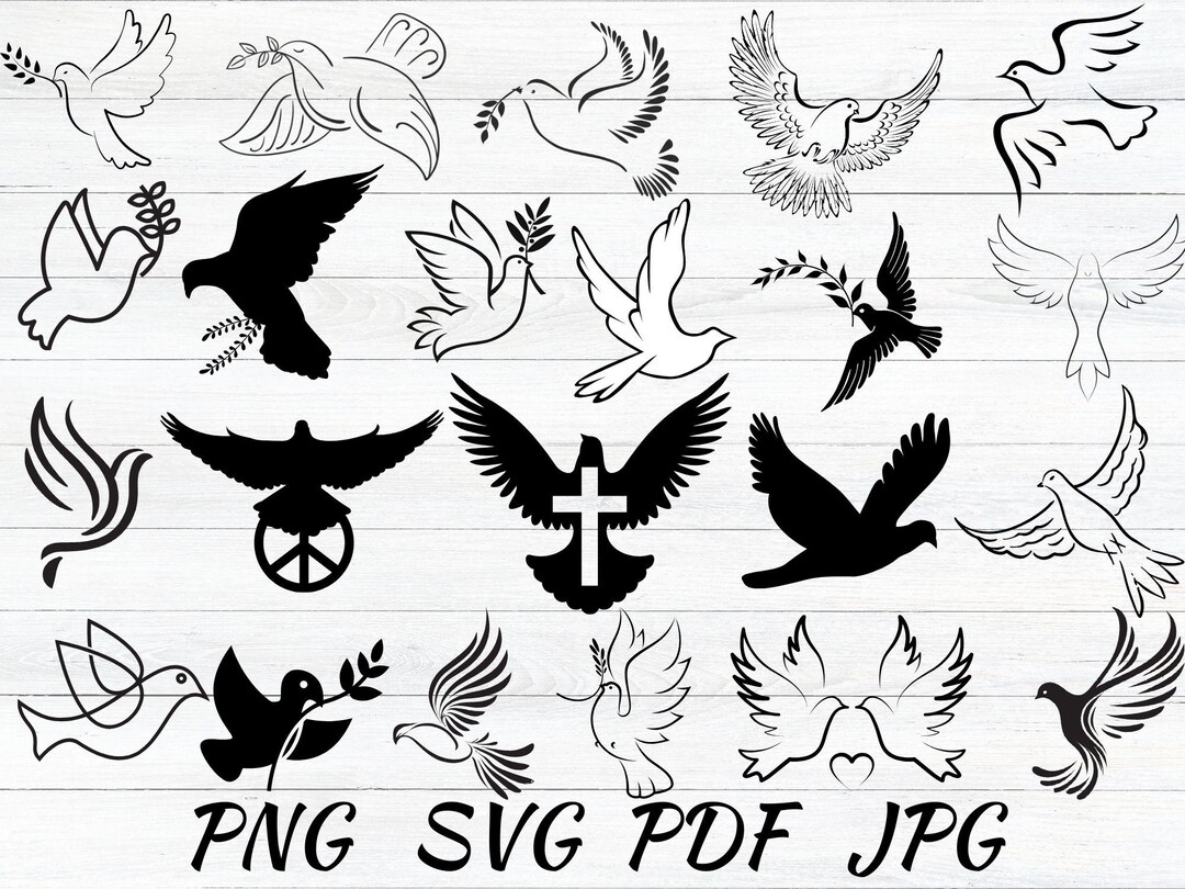 Doves Svg,dove SVG Bundle, Dove Clipart, Pigeon SVG Cut Files for ...