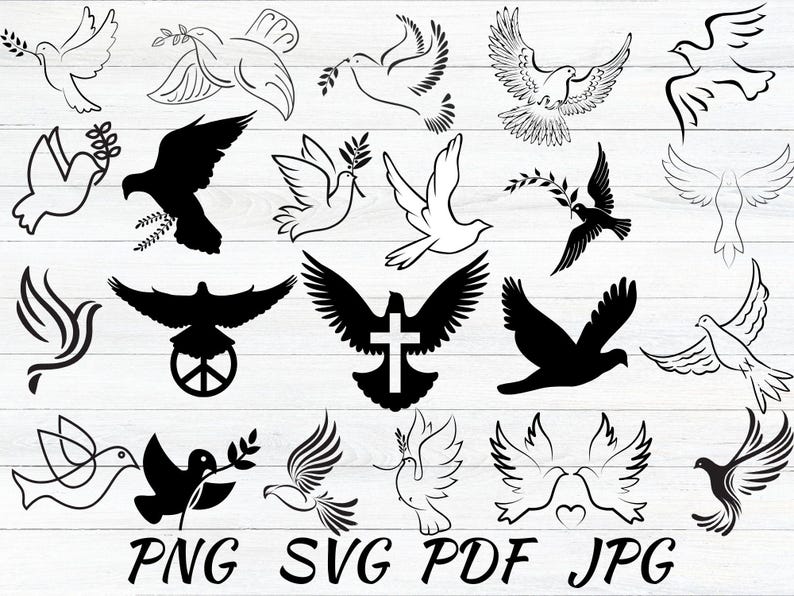 Doves Svg,dove SVG Bundle, Dove Clipart, Pigeon SVG Cut Files for ...