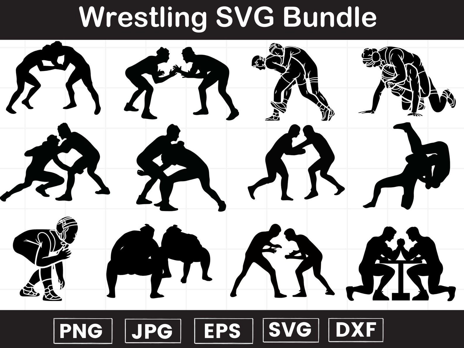 Wrestling Svg - Wrestler Svg - Wrestling Clipart Svg - Wrestling Cut ...
