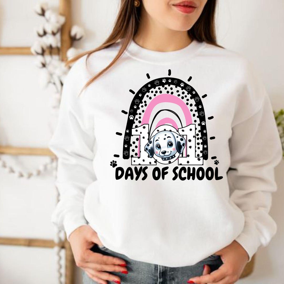 101 Days of School Dog Rainbow Svg, Dalmatian Dog Svg, 101 Days Smarter ...