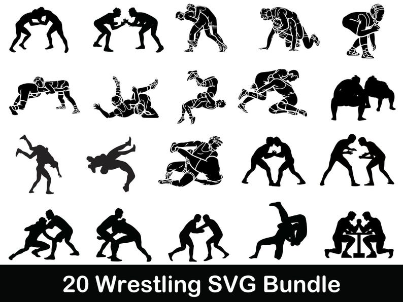 Wrestling Svg - Wrestler Svg - Wrestling Clipart Svg - Wrestling Cut ...