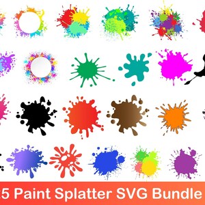 Paint Splatter Svg Bundle - Paint Splats Svg - Paint Svg - Splatter ...