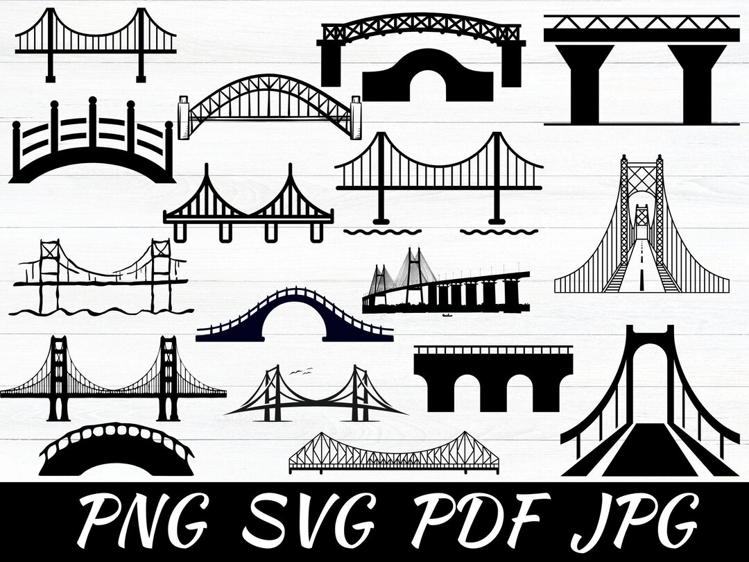 Bridge Svg,bridge Svg Bundle,wooden Bridges Clipart,bridge Cut File ...