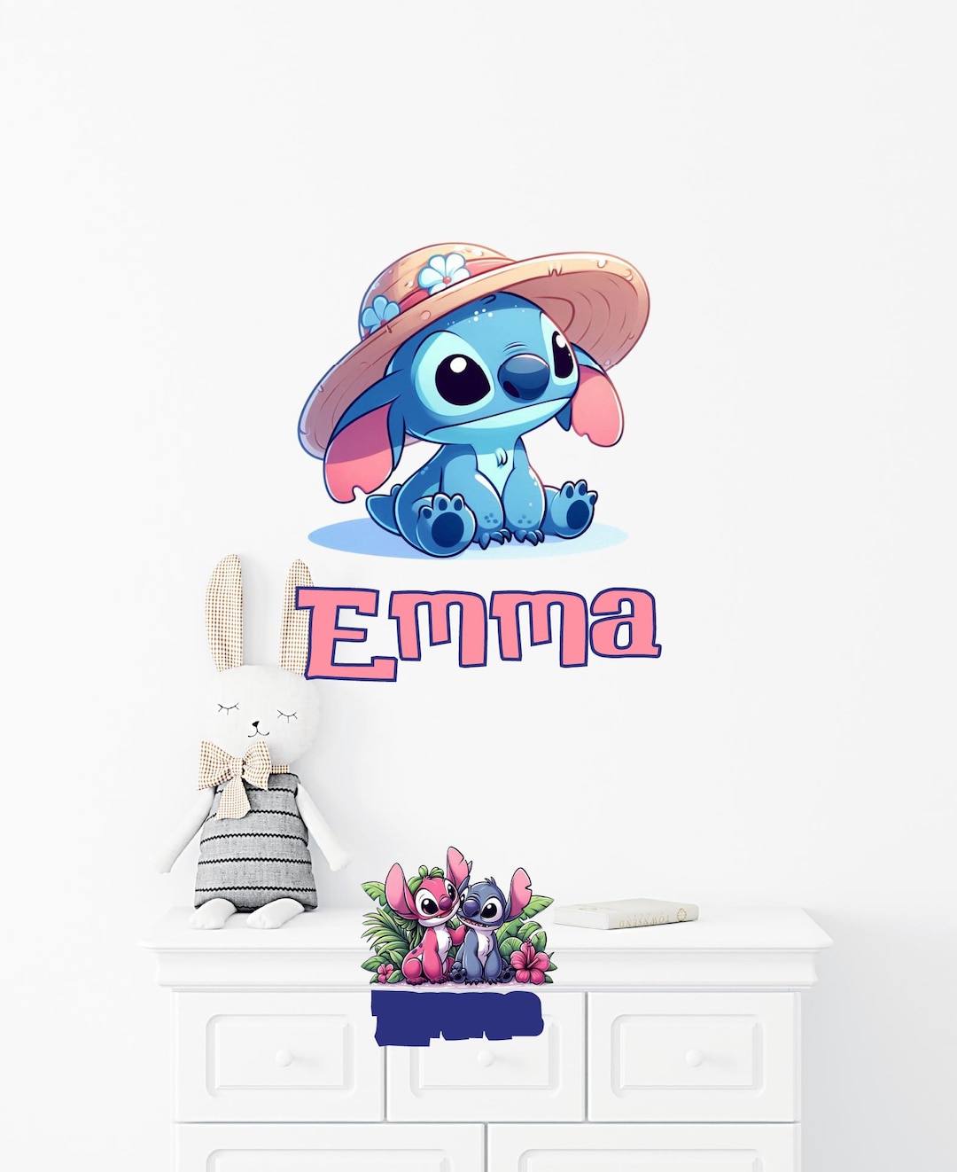 Personalized Lilo Stitch Wall Decal With Name - Custom Kids Room ...