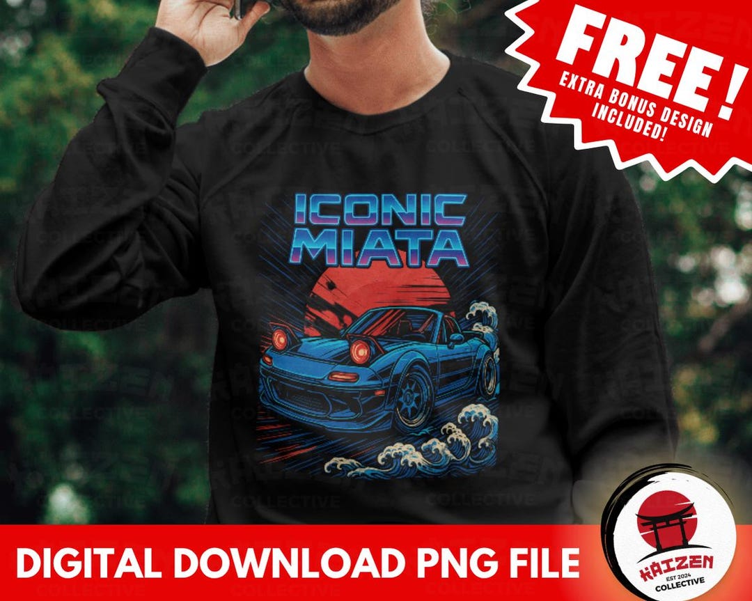 Mazda Miata JDM Car T-shirt: Japanese Drift Racing Graphic (digital ...