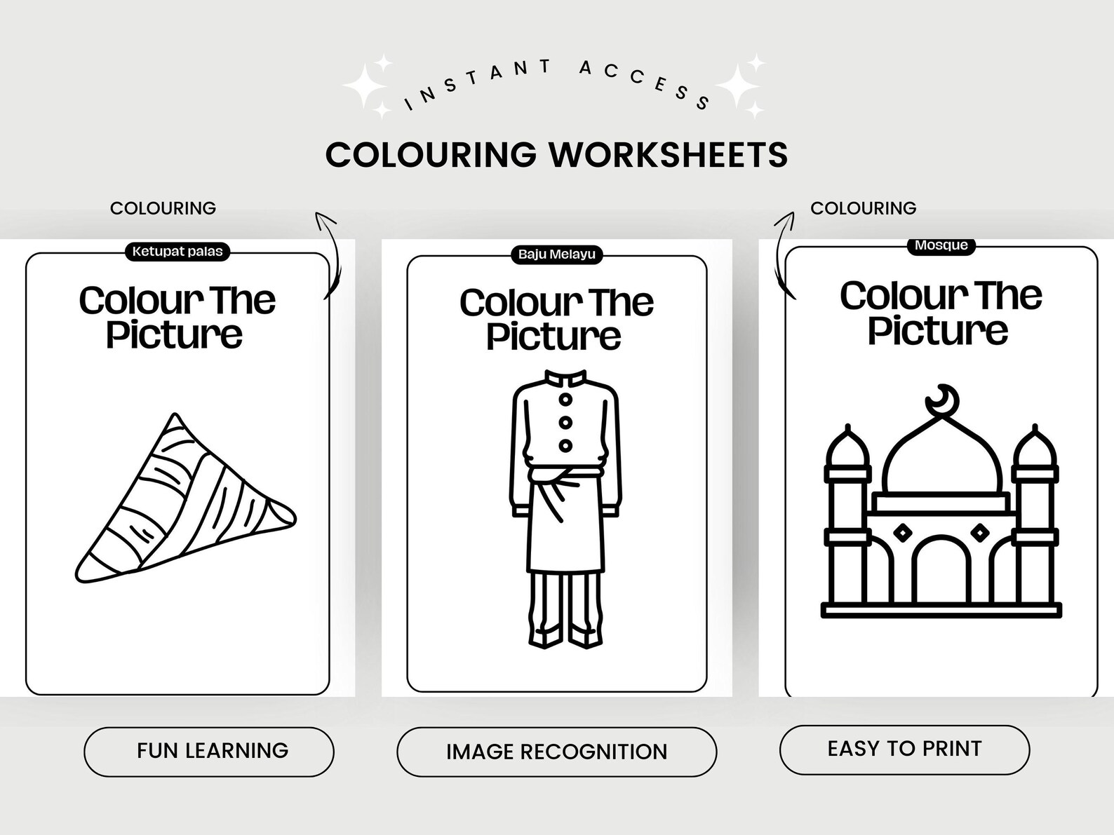 Eid Vocabulary, Fun Eid Worksheet, Eid Colouring Worksheet, Printable ...