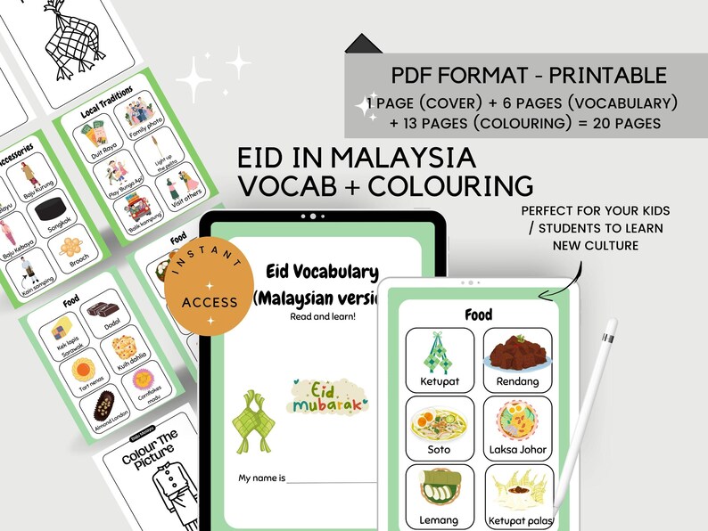 Eid Vocabulary, Fun Eid Worksheet, Eid Colouring Worksheet, Printable ...