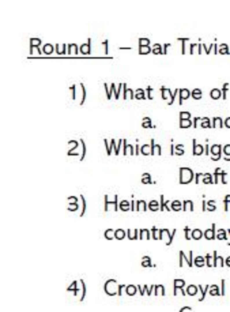 Printable Ready-to-use Trivia to Host Your Own Trivia Night. Includes ...