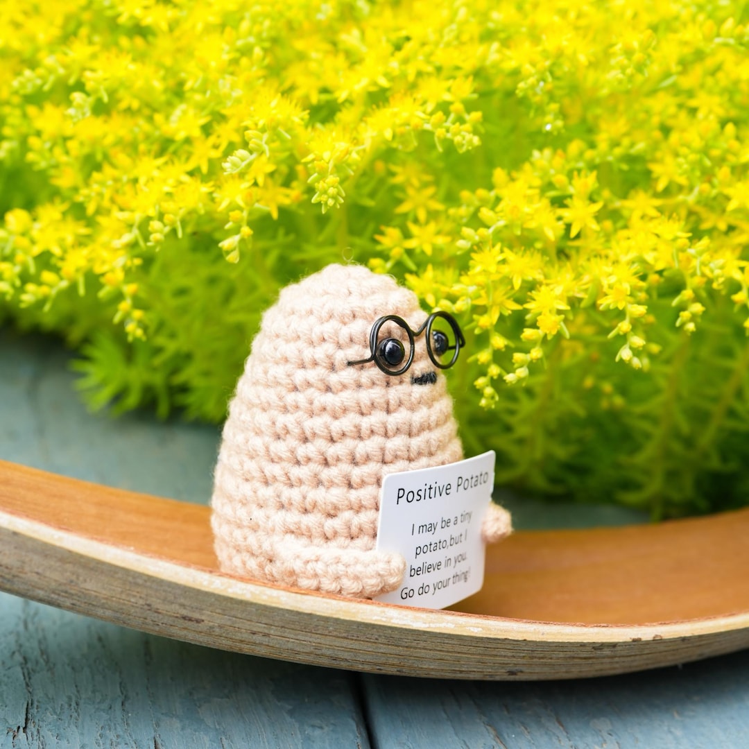 Emotional Support Potato Crochet With Glasses, Gifts for Friends, 100 ...