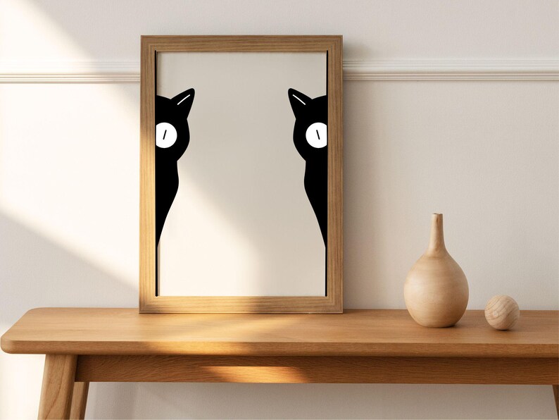 Peeking Cat SVG PNG EPS Clipart, Peeking Kitten Silhouette, Peeking ...