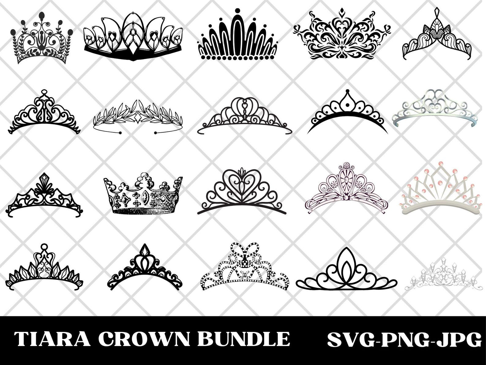 Crown SVG Bundle, Crown Svg, Tiara Svg, Queen Tiara Svg, Princess Tiara ...