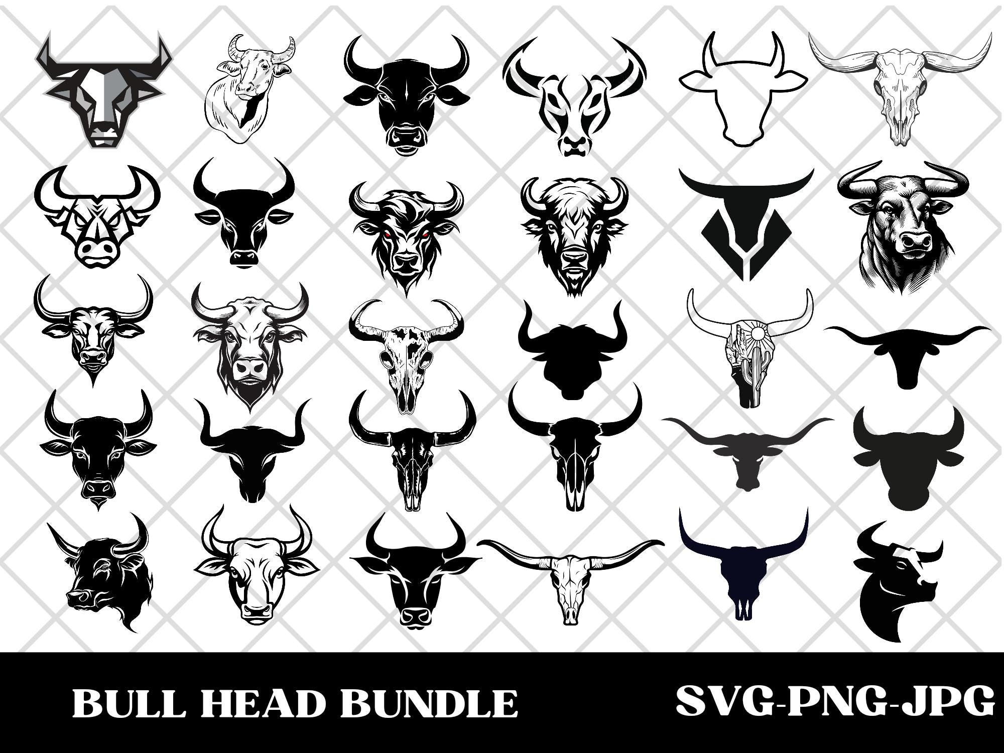 Bull SVG Bundle, Bull PNG Bundle, Bull Clipart, Bull SVG Cut Files for ...