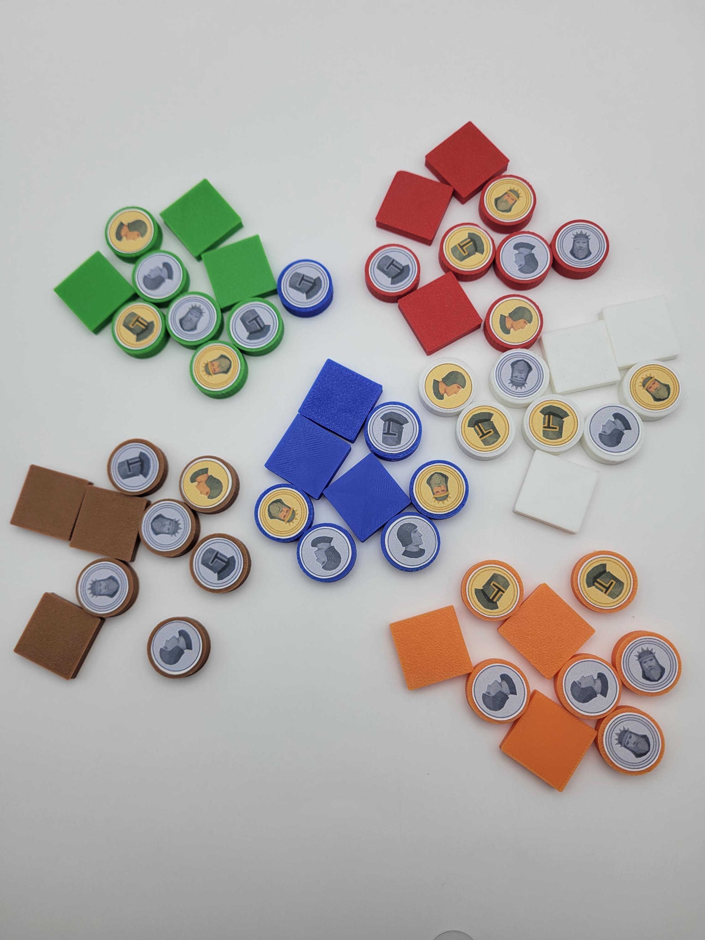 Catan Cities and Knights Replacement Pieces With Custom Sticker Knights ...