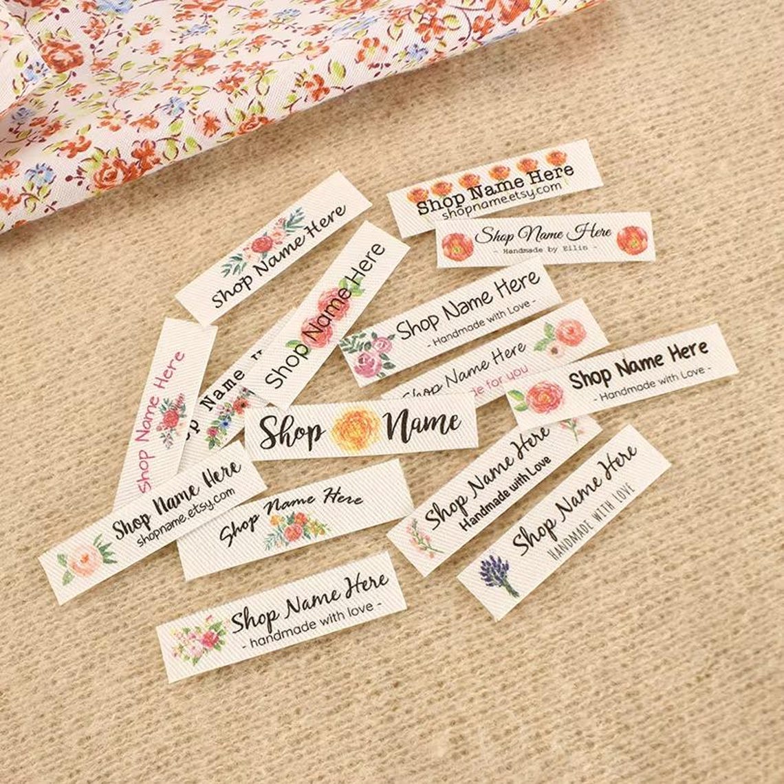 12.5*50mm Custom Ironing Labels,personalized Name, Flowers Tags ...