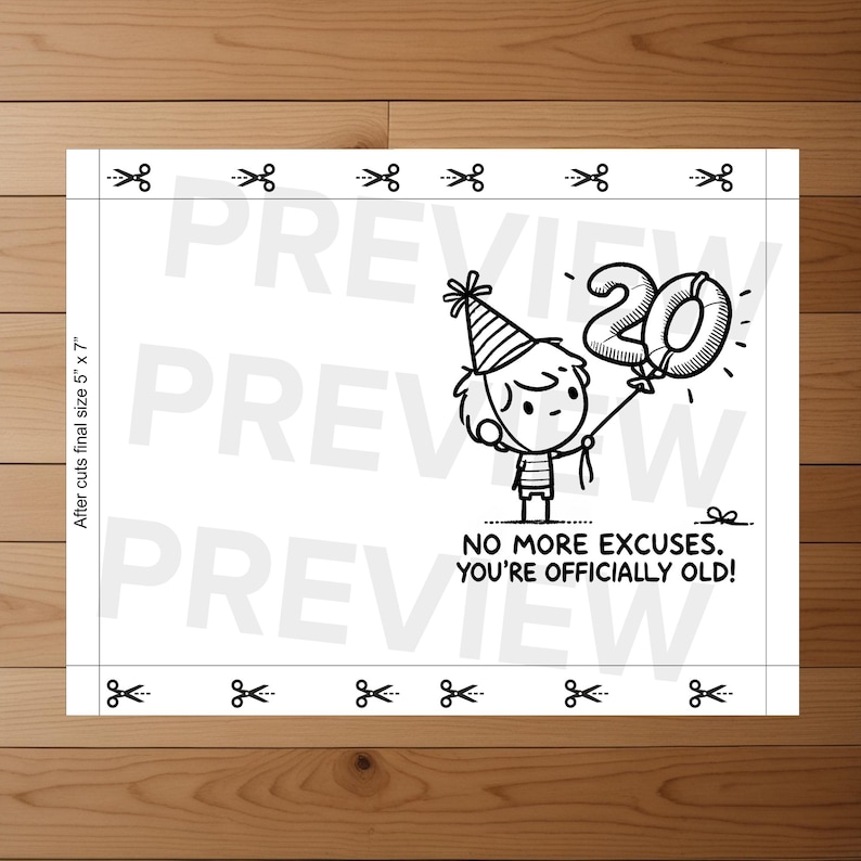 20th Happy Birthday Card Digital - Funny Boys Birthday Celebration ...