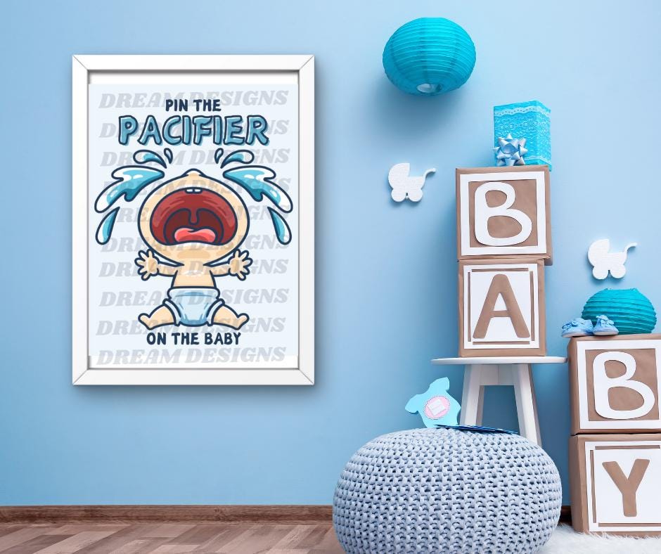Pin the Pacifier on the Baby - Fun Printable Baby Shower Game | Instant ...