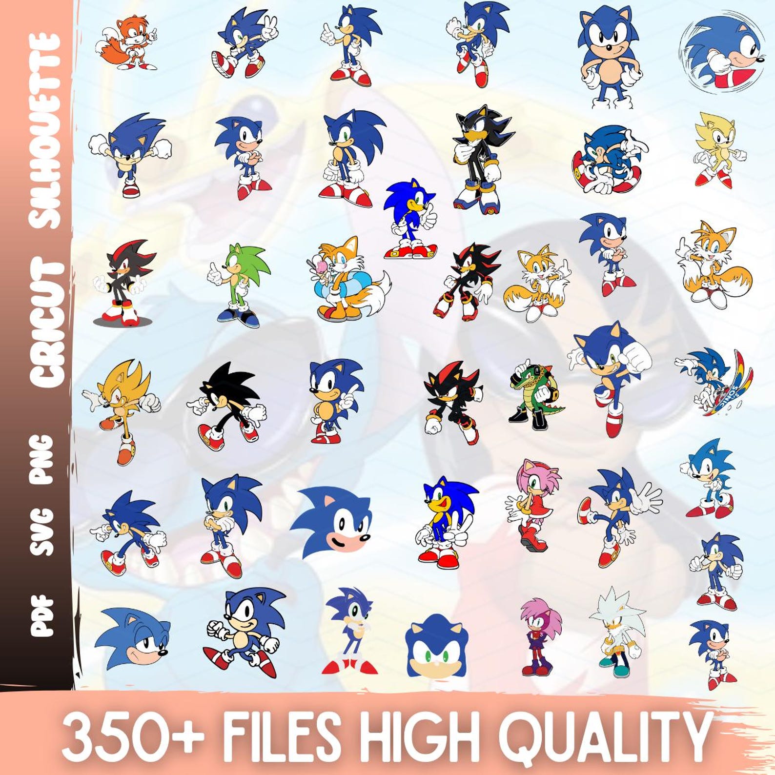 Sonic the Hedgehog SVG Bundle: Cartoon Game Graphics (digital Download ...