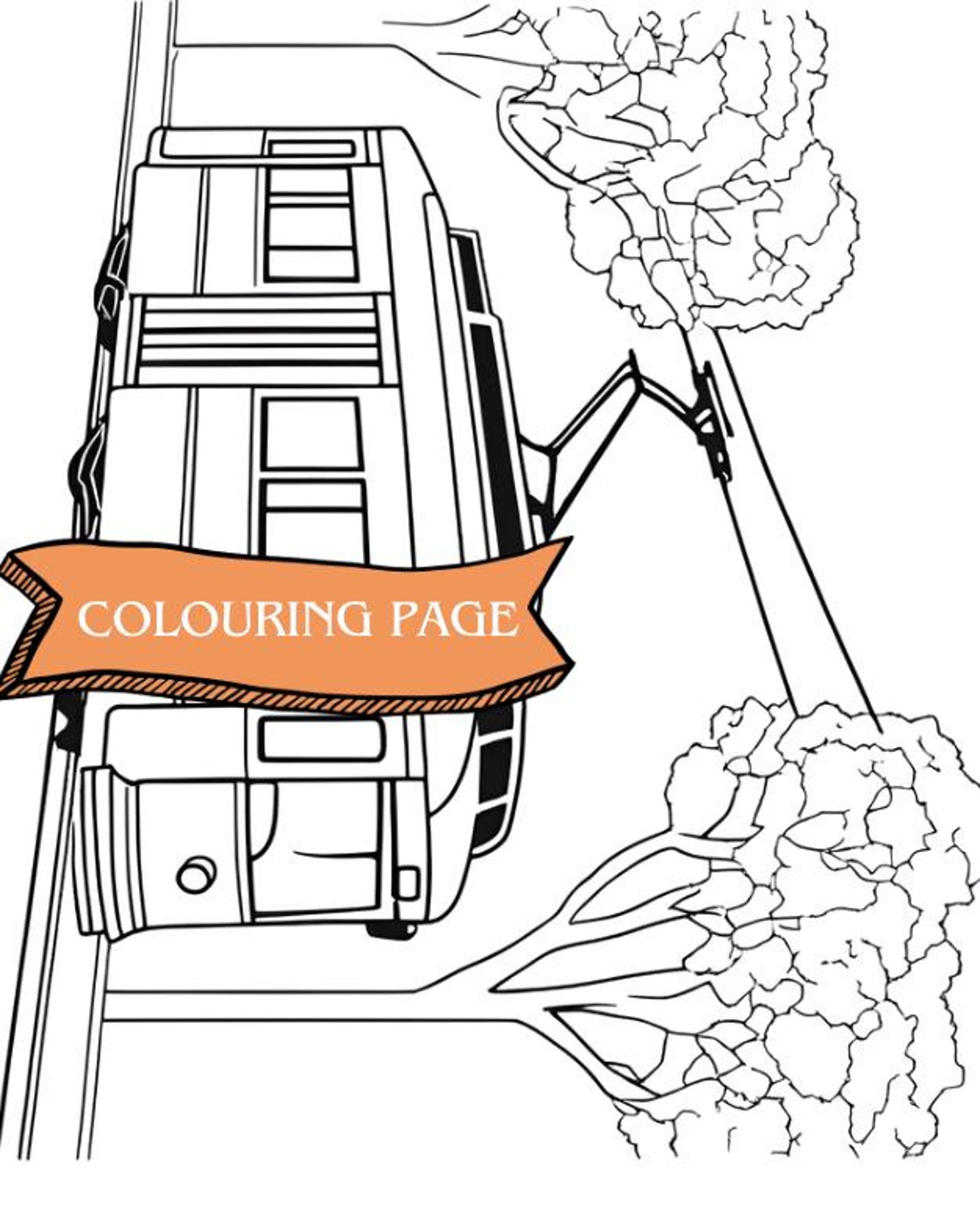 Trams - 10 Colouring Pages (printable PDF) - Etsy