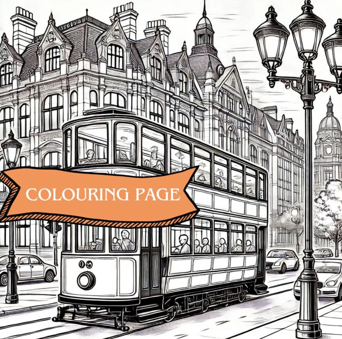 Cool Trams - 6 Colouring Pages (printable PDF) - Etsy