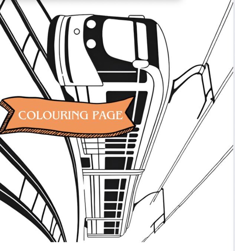 Trams - 10 Colouring Pages (printable PDF) - Etsy