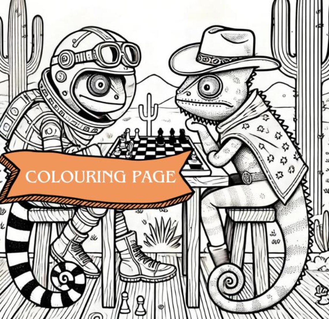 Chill Chameleons - 6 Colouring Pages (printable PDF) - Etsy