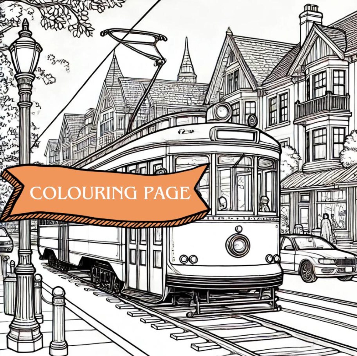 Cool Trams - 6 Colouring Pages (printable PDF) - Etsy