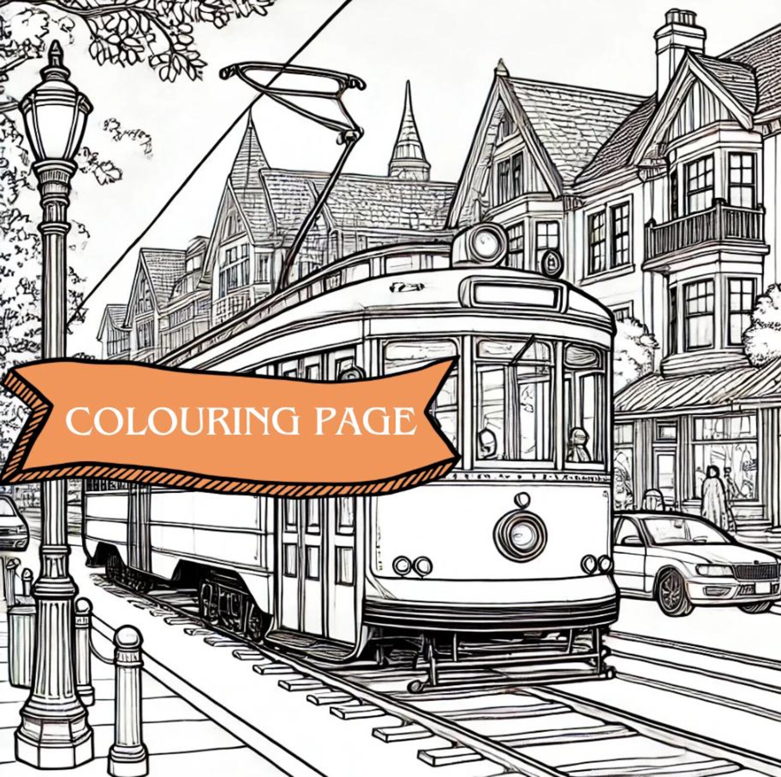 Cool Trams - 6 Colouring Pages (printable PDF) - Etsy