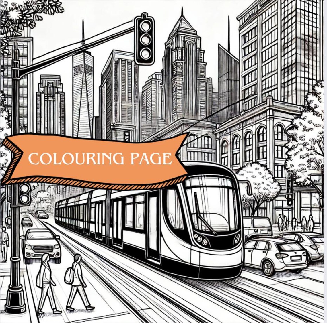 Cool Trams - 6 Colouring Pages (printable PDF) - Etsy