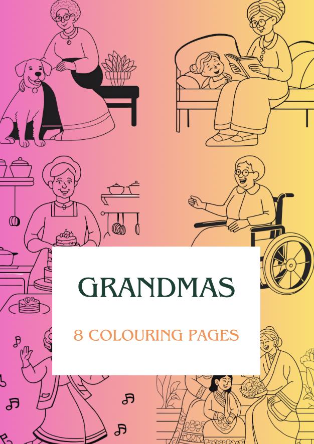 Grandmas - 8 Colouring Pages (printable PDF) - Etsy