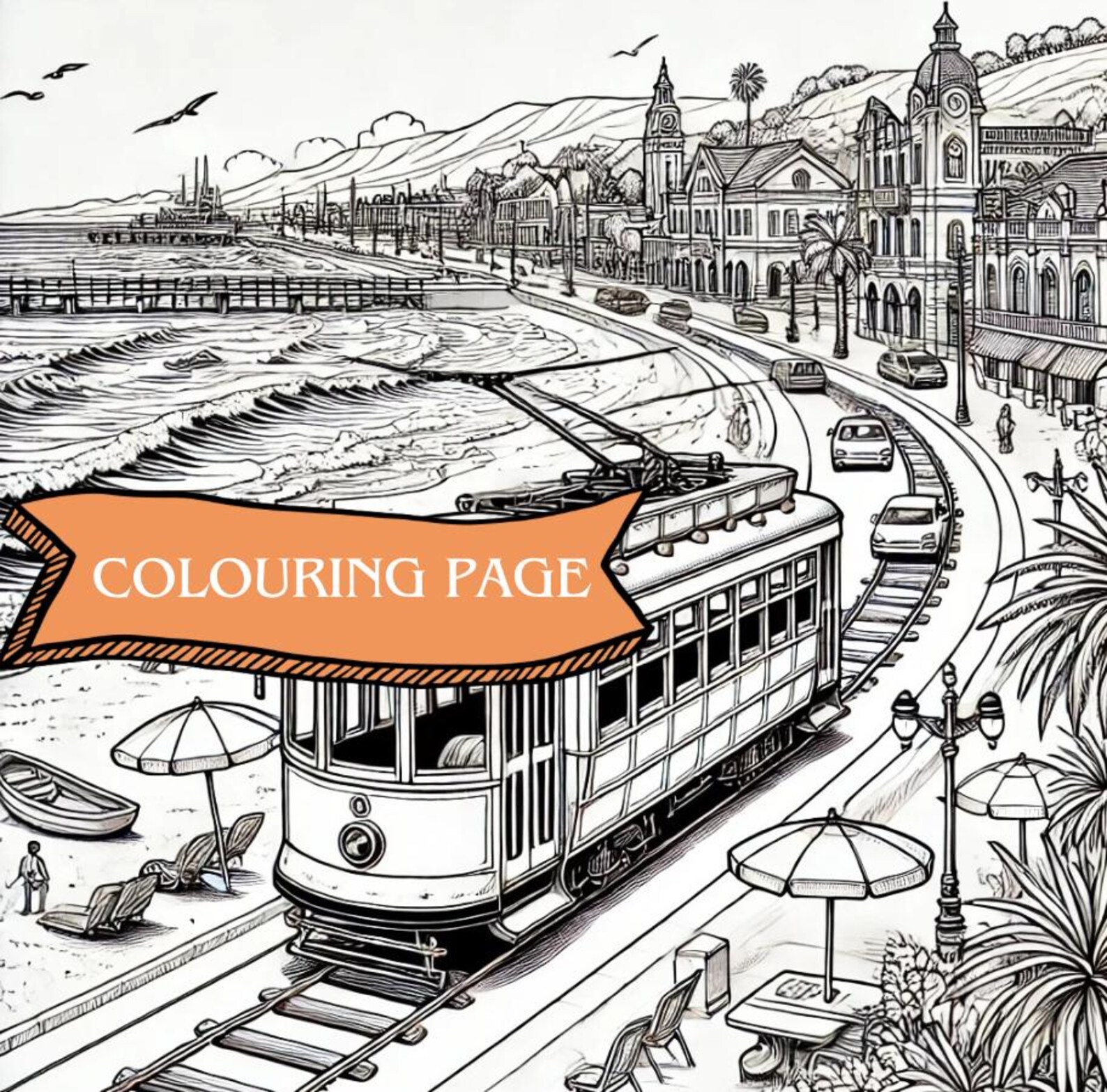 Cool Trams - 6 Colouring Pages (printable PDF) - Etsy