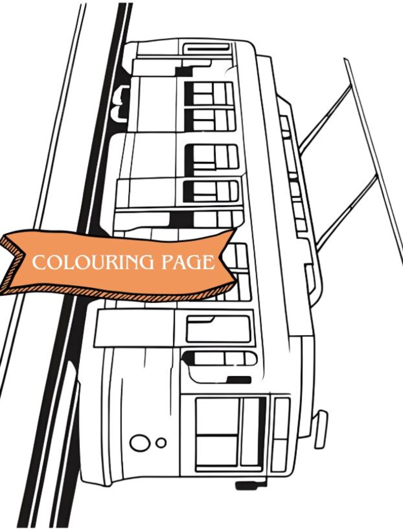Trams - 10 Colouring Pages (printable PDF) - Etsy