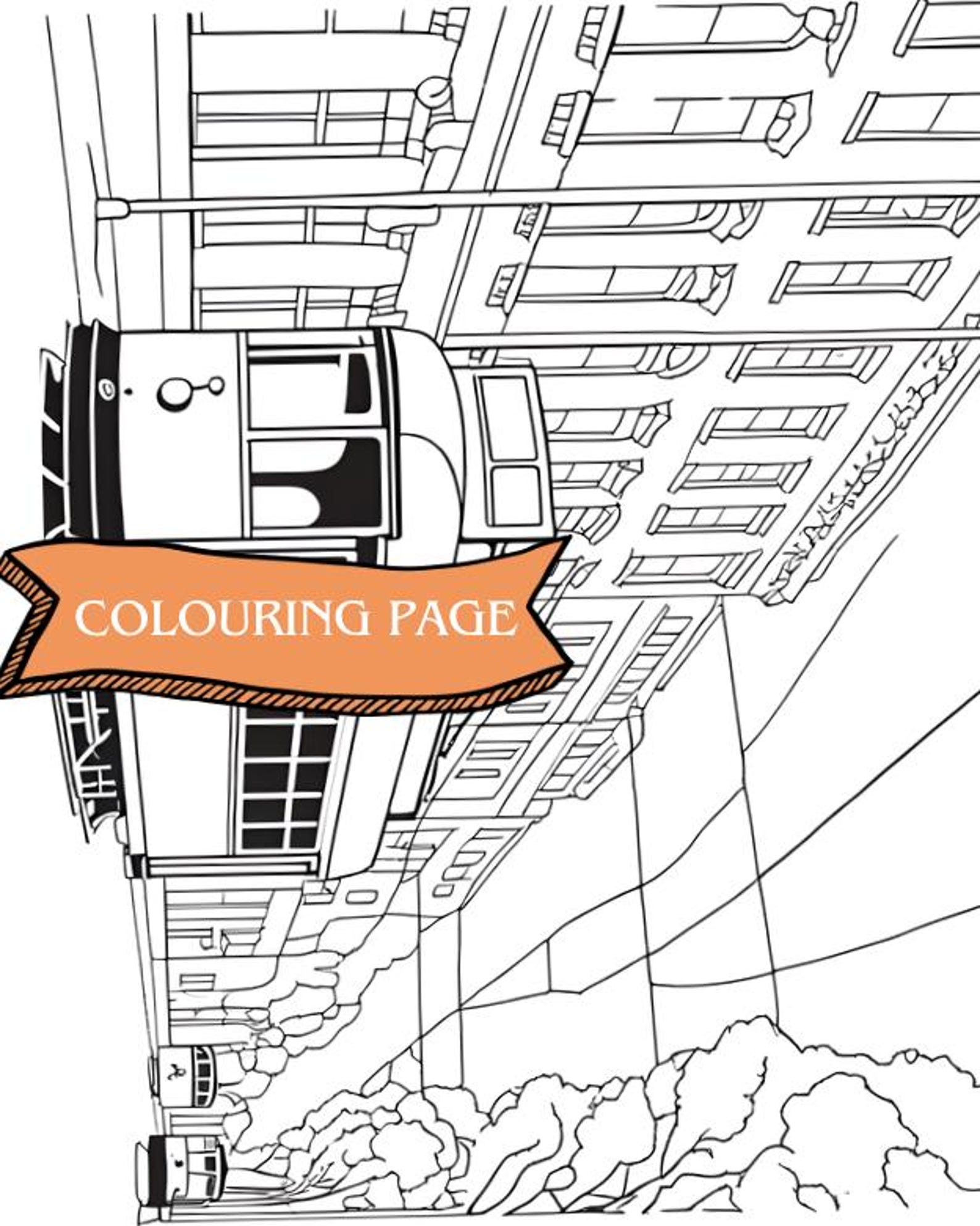 Trams - 10 Colouring Pages (printable PDF) - Etsy