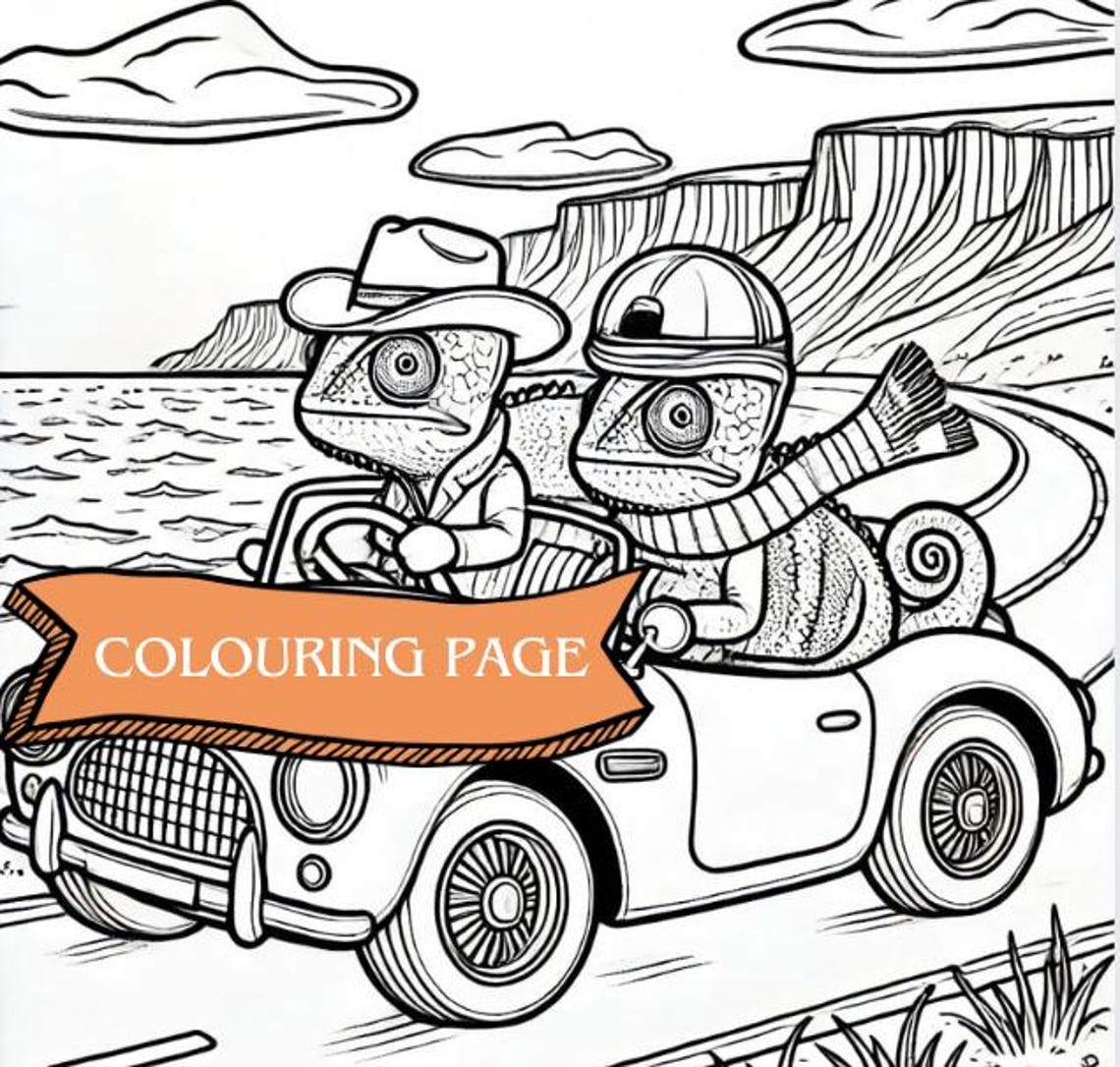 Chill Chameleons - 6 Colouring Pages (printable PDF) - Etsy